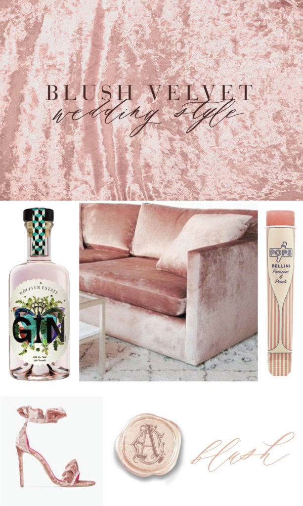 Blush Velvet Wedding Style - Wiley Valentine